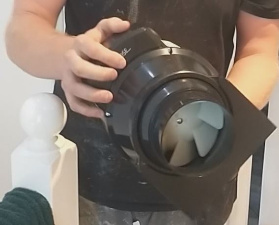 Chrome bathroom exhaust vent and attic fan in Chatham