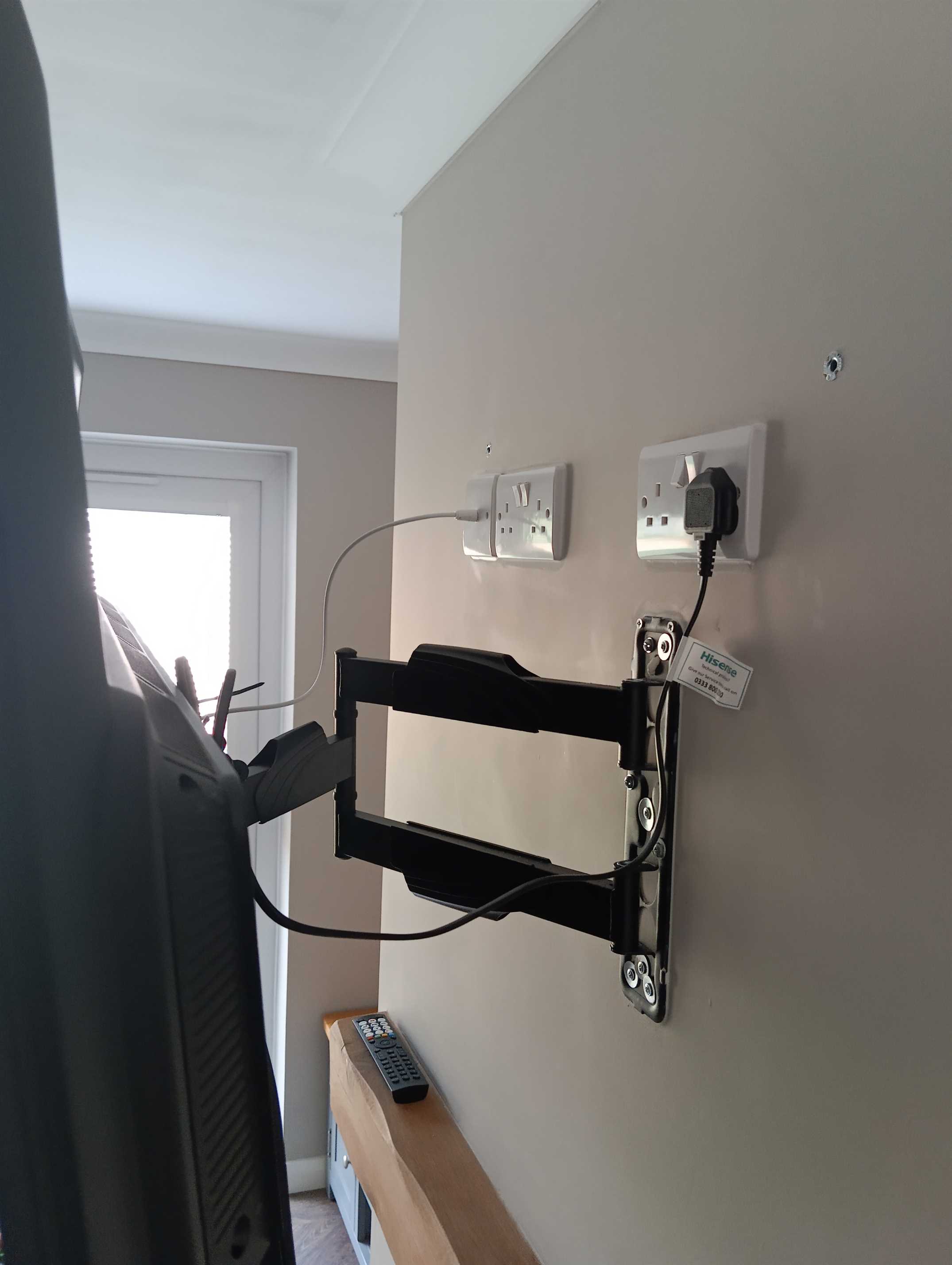 Wall Mounted TV, TV sockets and digital TV antenna installed in ...